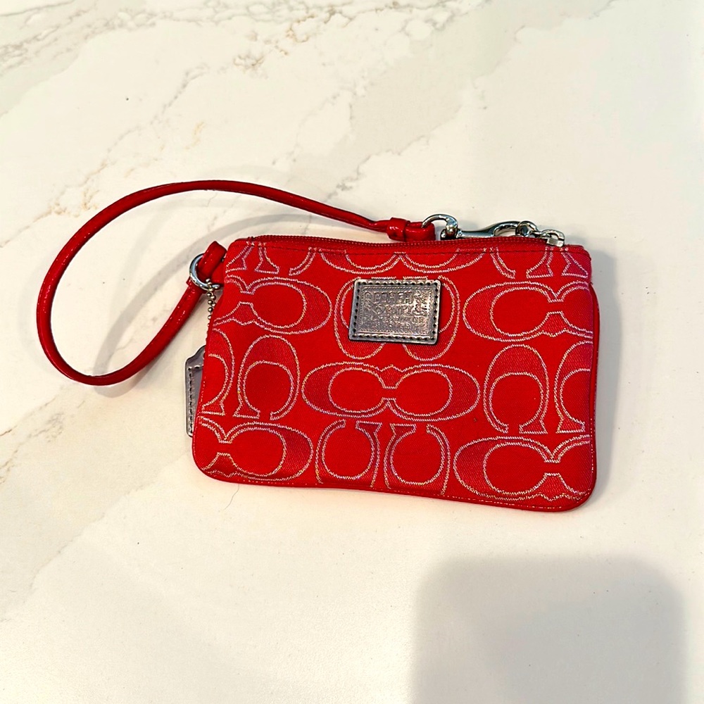 Coach Poppy Wristlet Red - Gem